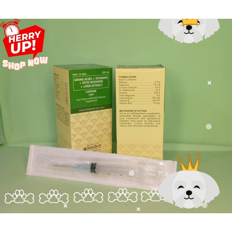 Livotine Syrup 120ml for Dogs and Cats with 1 FREE Syringe | Shopee ...