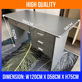 [BEST SELLER] JIT-F48 PRO OFFICE TABLE WITH 4 DRAWERS (DARK GREY / WENGE) | Shopee Philippines