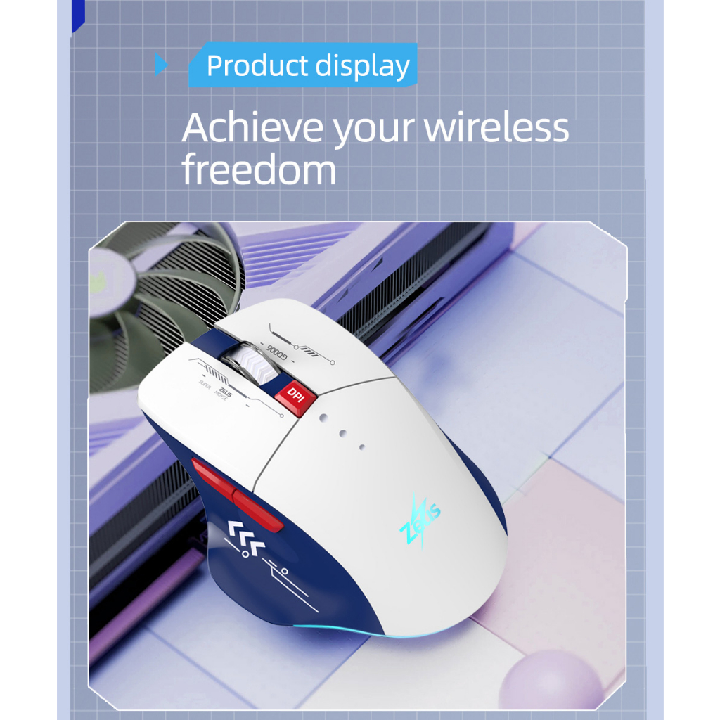 Zeus x INPHIC 2.4G Wireless Mouse Rechargeable Mechanical Office Gaming Mouse PC Laptop Mice ...