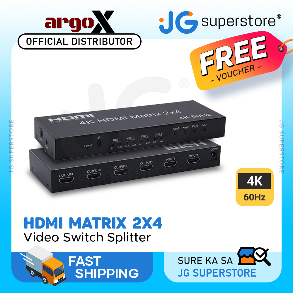 ArgoX 2x4 /4x2 HDMI Matrix Video Switch Splitter w/ 4K 60Hz Ultra HD ...