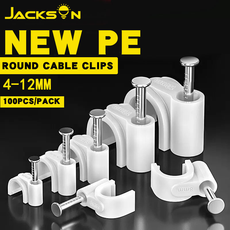 【COD】PE Cable Clips Cable Clamp Cable Clips 100pcs Cable Ethernet TV Telephone Wires Nail Clips ...