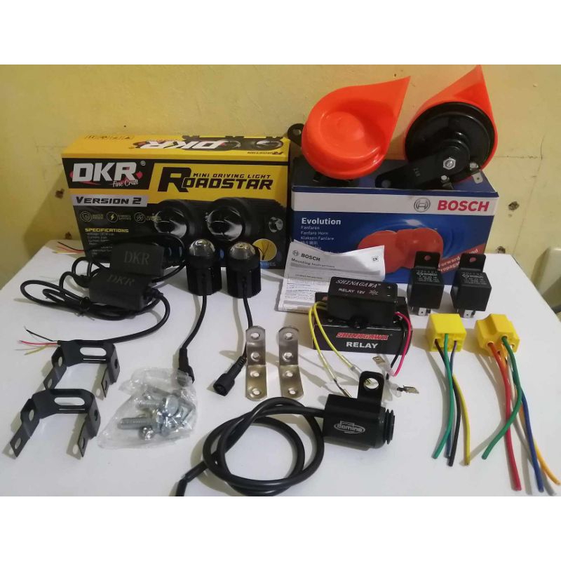 DKR 60watts 4wire with Bosch evolution Horn. 3way switch 2pc relay set ...