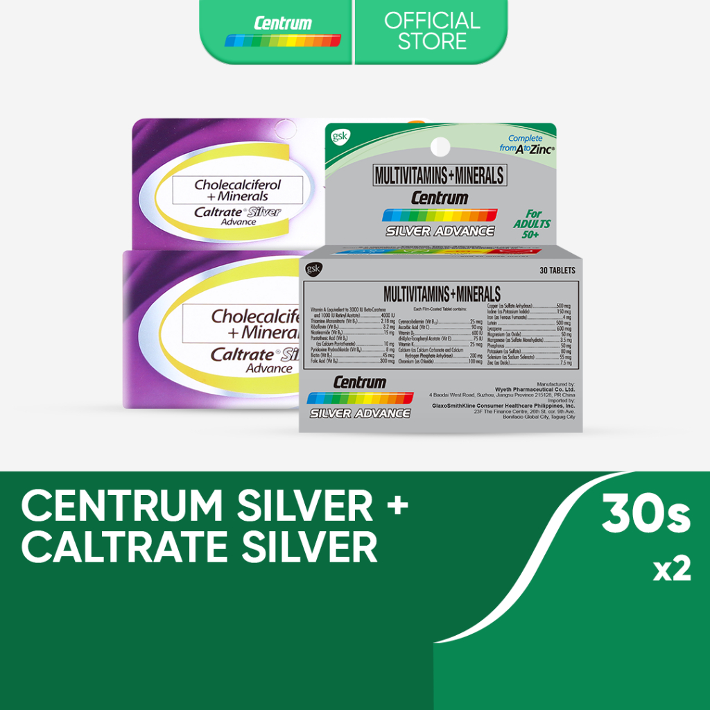 Silver Bundle: Centrum Silver Advance 30s + Caltrate Silver Advance 30s ...
