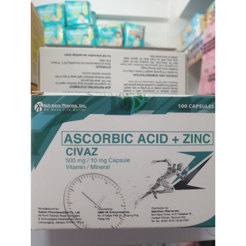Civaz (ascorbic acid+zinc)box of 100's , | Shopee Philippines