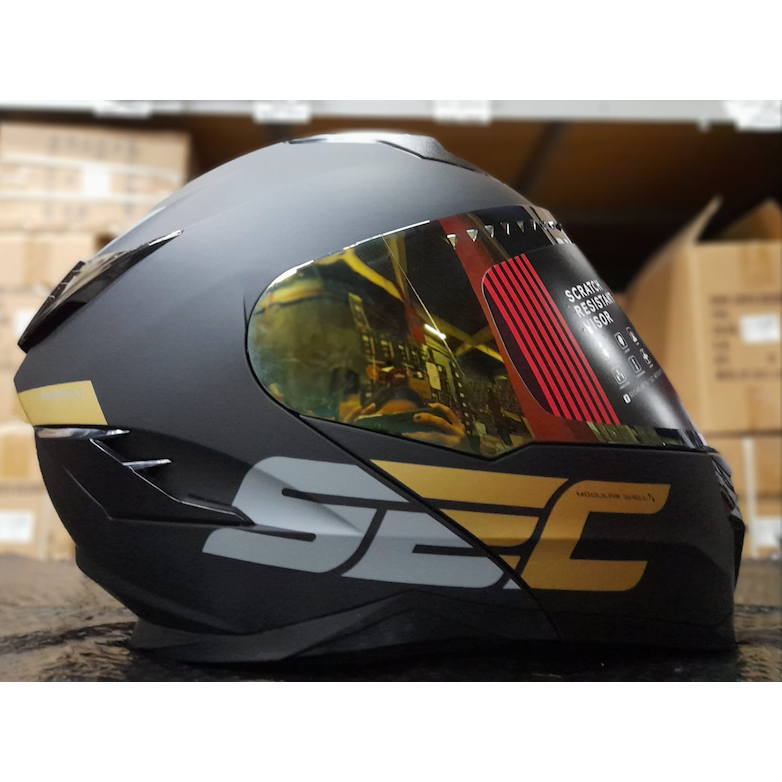 Sec Revolt 2023 - Solid Matte/Gloss Modular Full Face Helmet (M-XL ...