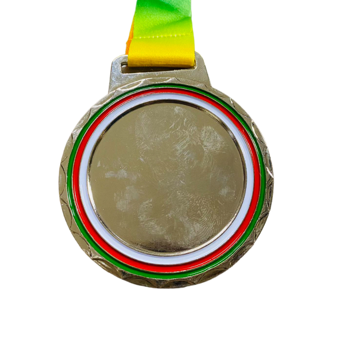 PREMIUM BLANK MEDALS MULTI-COLORED LACE WITH WHITE RED GREEN LINE GOLD ...