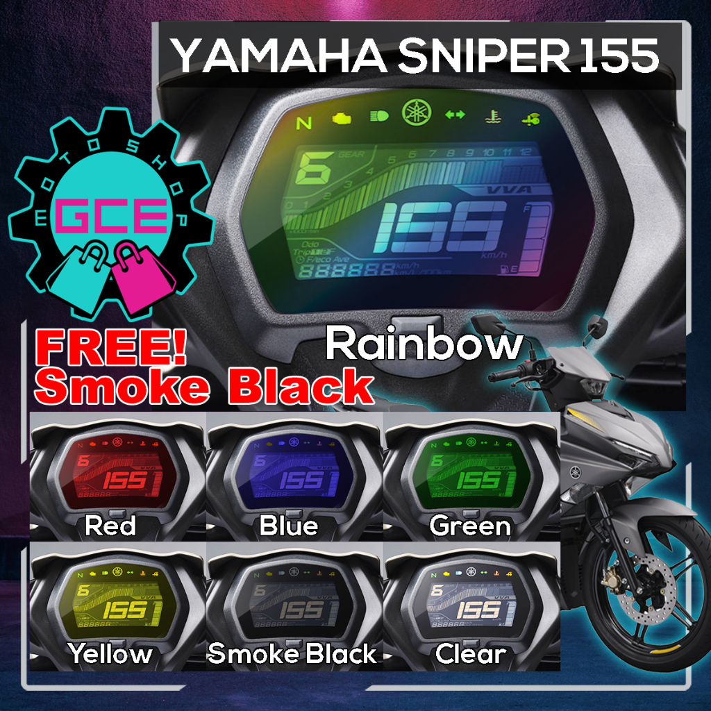Gauge Screen Protector for YAMAHA SNIPER 155 with Free Smoke Black ...
