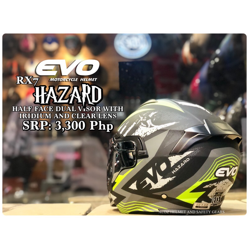 EVO RX7 HAZARD HALF FACE HELMET | Shopee Philippines