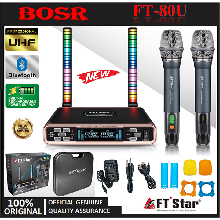 NEW FT Star FT- 80U Wireless Microphone Color Light With Voice Control ...