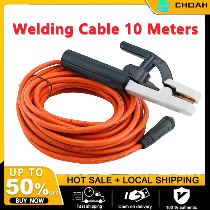 【24h ship】Welding cable 10 meters with welding pliers and connectors ...