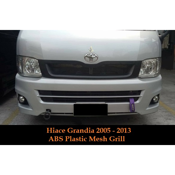 Toyota Hiace Grandia 2005 to 2013 ABS Plastic Mesh Grill with Metal ...