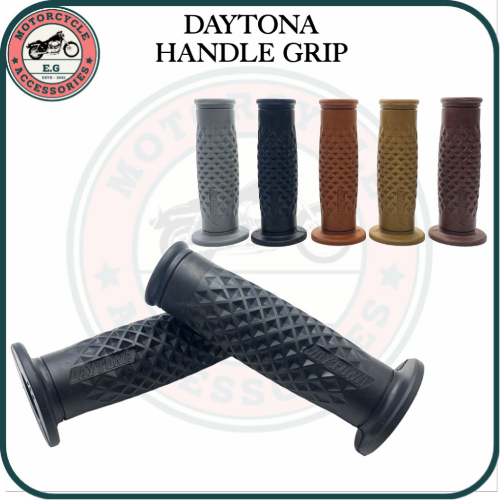 EG Motorcycle Daytona Vintage Rubber Handle Grip Universal | Shopee ...