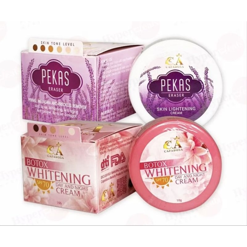 SKIN LIGHTENING PEKAS Eraser Cream And Botox Day and Night Whitening ...