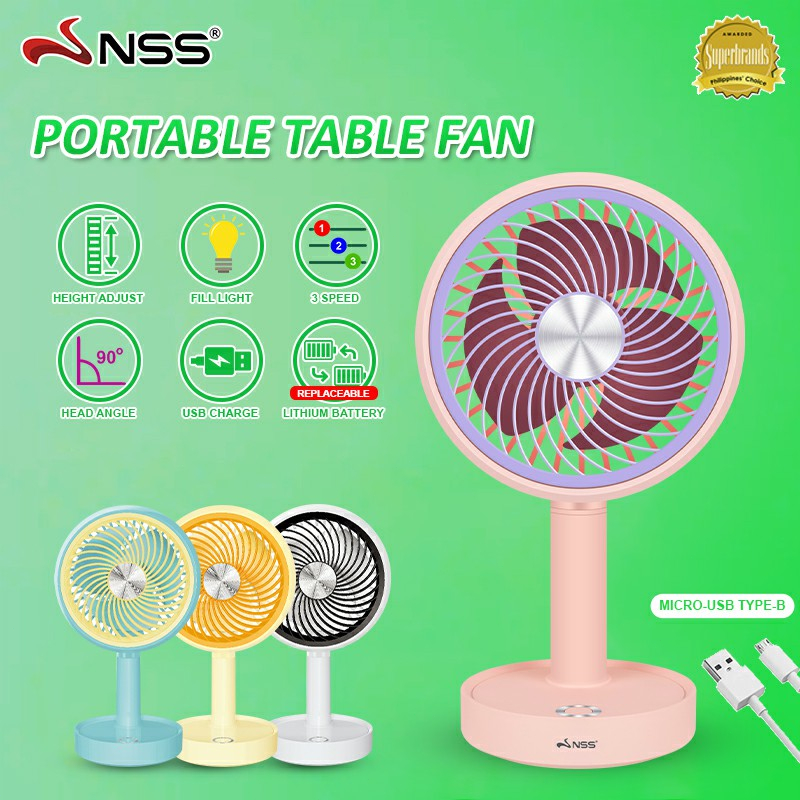 NSS Portable Mini Fan Rechargeable With Battery USB Port cool fan ...