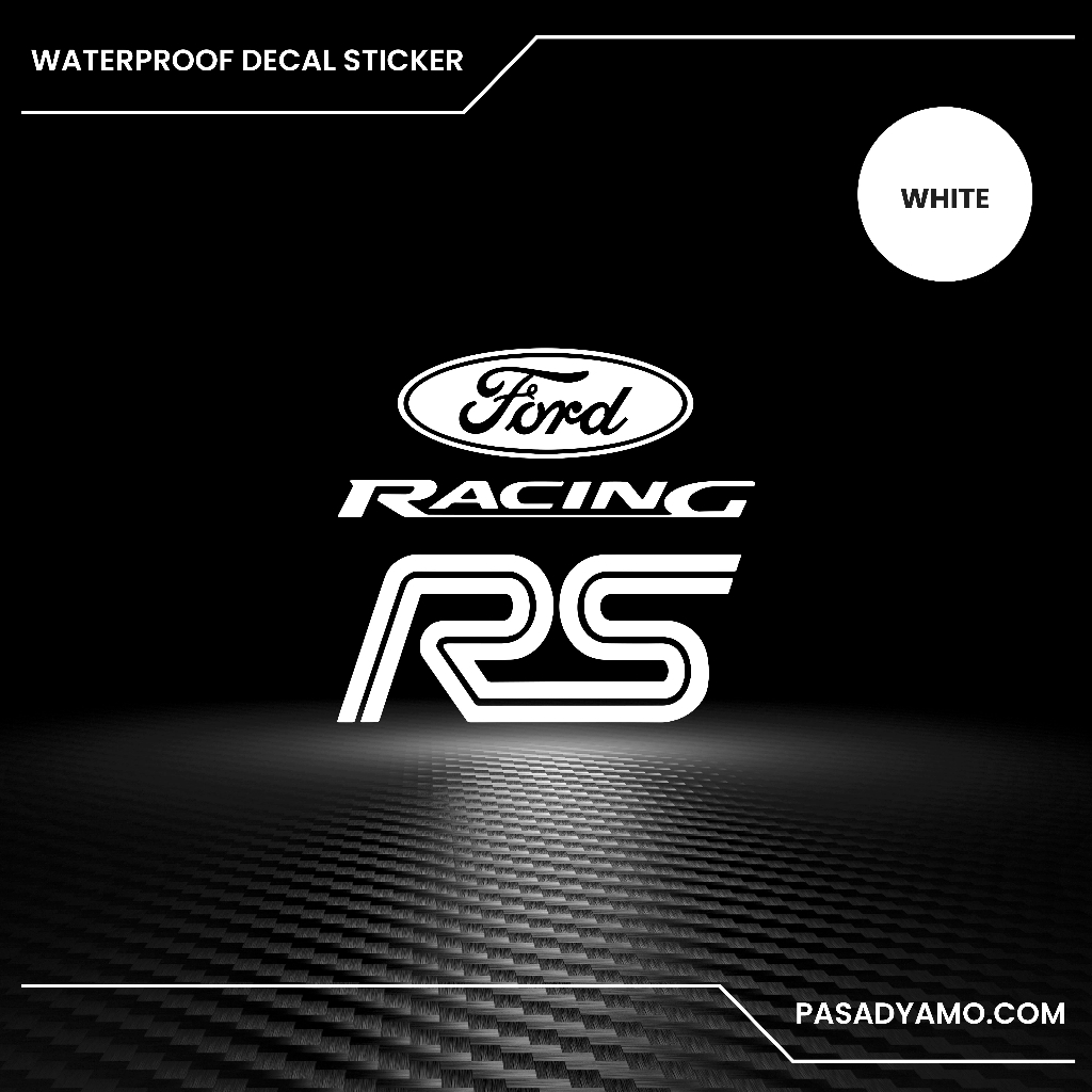 Ford Racing RS Logo Decal Sticker for Cars, Motorcycles, Laptops 4 x 4 ...