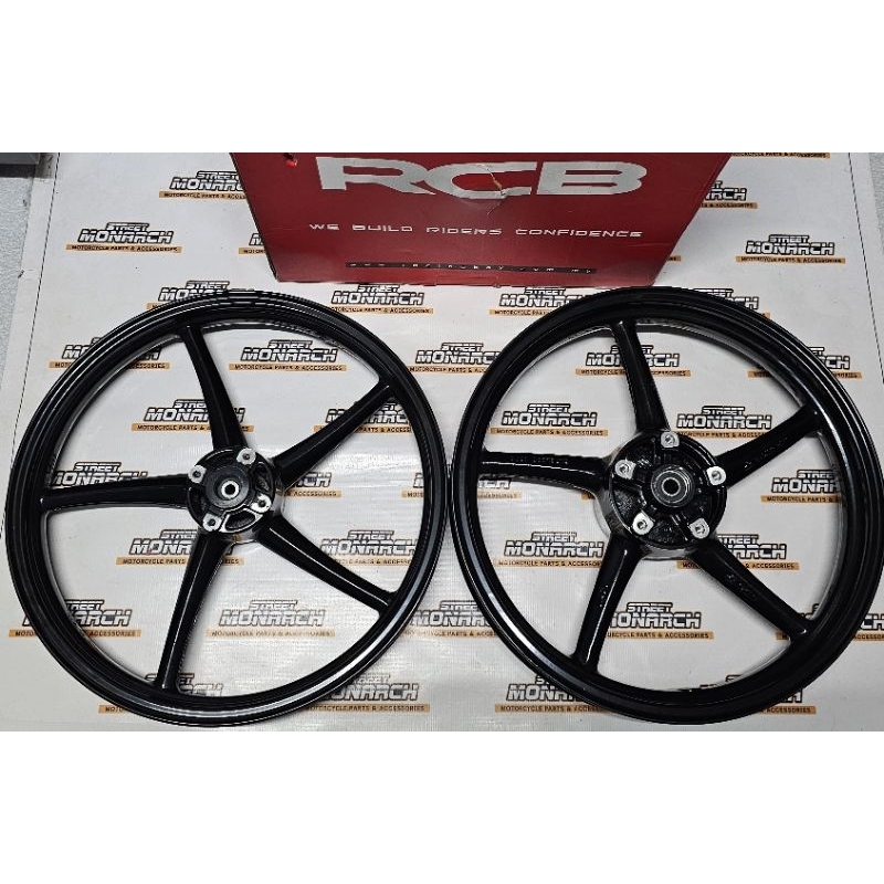 RCB 5 SPOKES MAGS GLOSS BLACK 1.85 X 2.5 FOR YAMAHA SNIPER 150/155 VVA ...