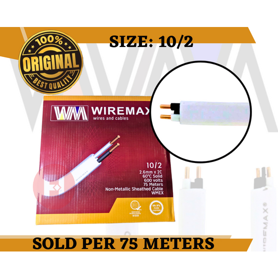 PDX Non-Metallic Sheathed Cable #10/2 (2.6mm) 75 Meters 100% Pure ...