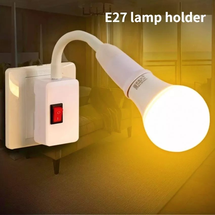 Universal Lamp Head Lamp Holder E27 Screw two Plug Rotatable Hose with ...