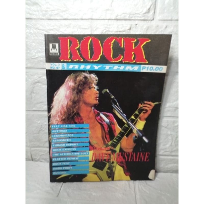 1991 ROCK & RHYTHM Song Hits Music Magazine Volume 3 No. 67 Mustaine on ...