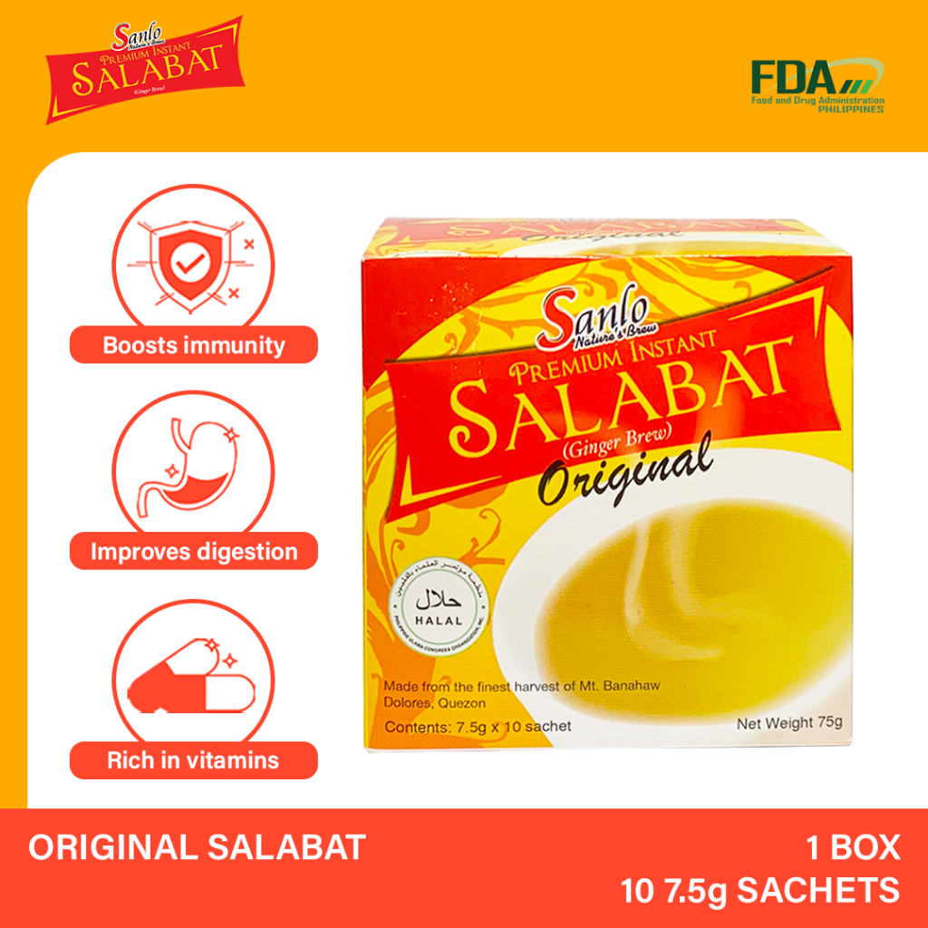 Sanlo Salabat Premium Instant Ginger Tea - ORIGINAL (10 Sachets, 7.5g ...
