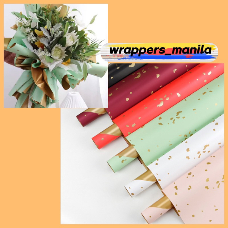 20pcs Gold Sparkle Double-Sided Wrappers Bouquet Wrapping Materials ...