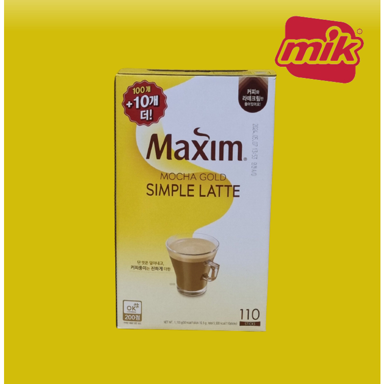 Maxim Mocha Gold Simple Latte (Mix Coffee) (100s+10s=110sticks ...