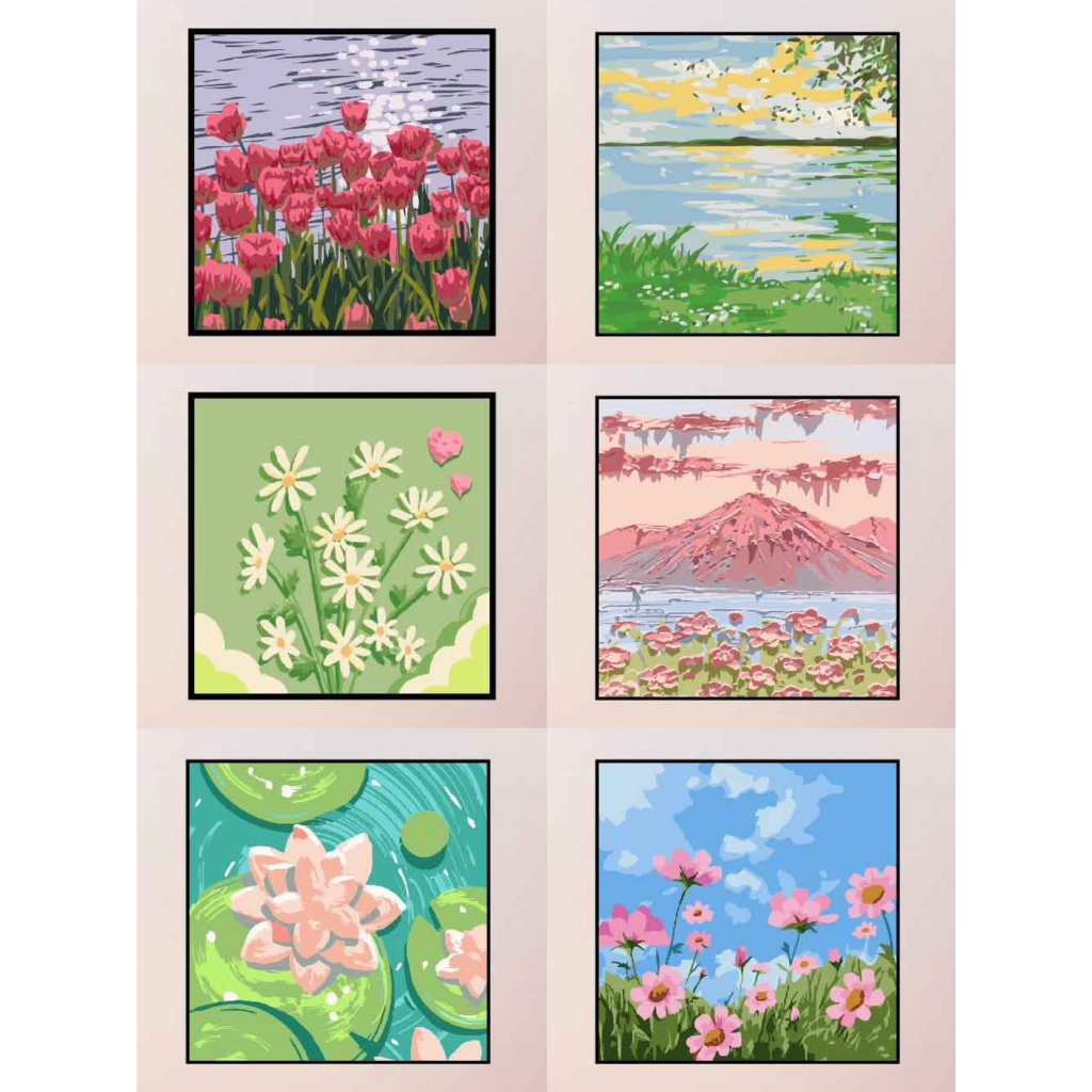 Landscape New 20*20cm Framed Digital Painting Pagpipinta DIY Canvas ...