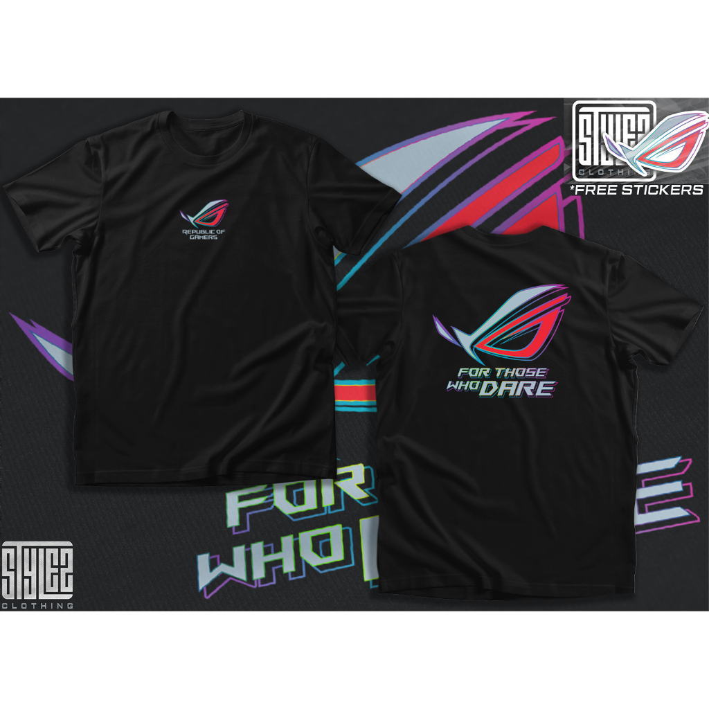 ASUS ROG REPUBLIC OF GAMERS ROG SHIRT FOR THOSE WHO DARE PCMR T-SHIRT ...