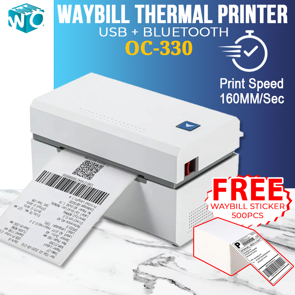 Officom Waybill Label Printer (Bluetooh/USB) A8 Printer (3"x6 ...