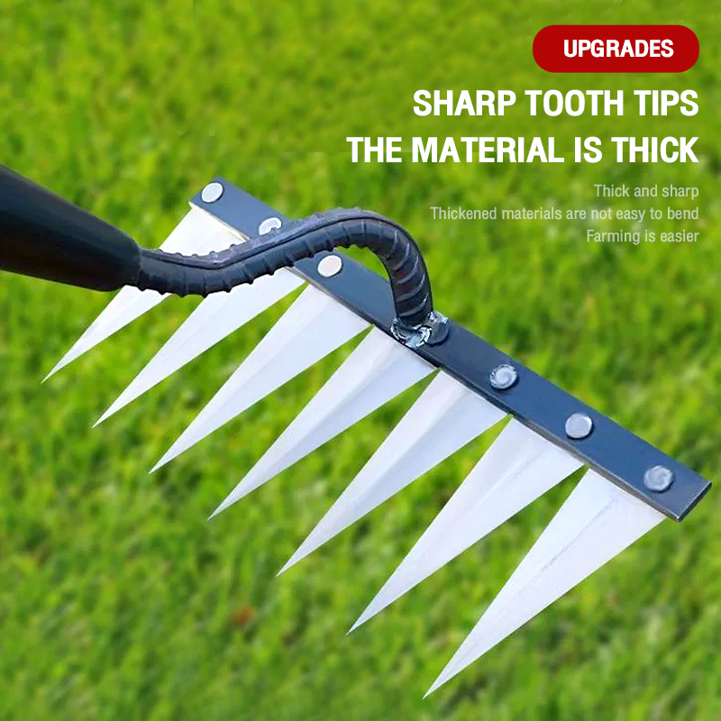 Upgraded double-layer reinforced weeding rake 4-, 6-, 8-tooth manganese ...