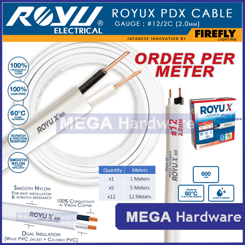 ROYU ROYUX PDX Wire / Duplex Solid Wire / Dual Flat Wire # 10 12 14 ...