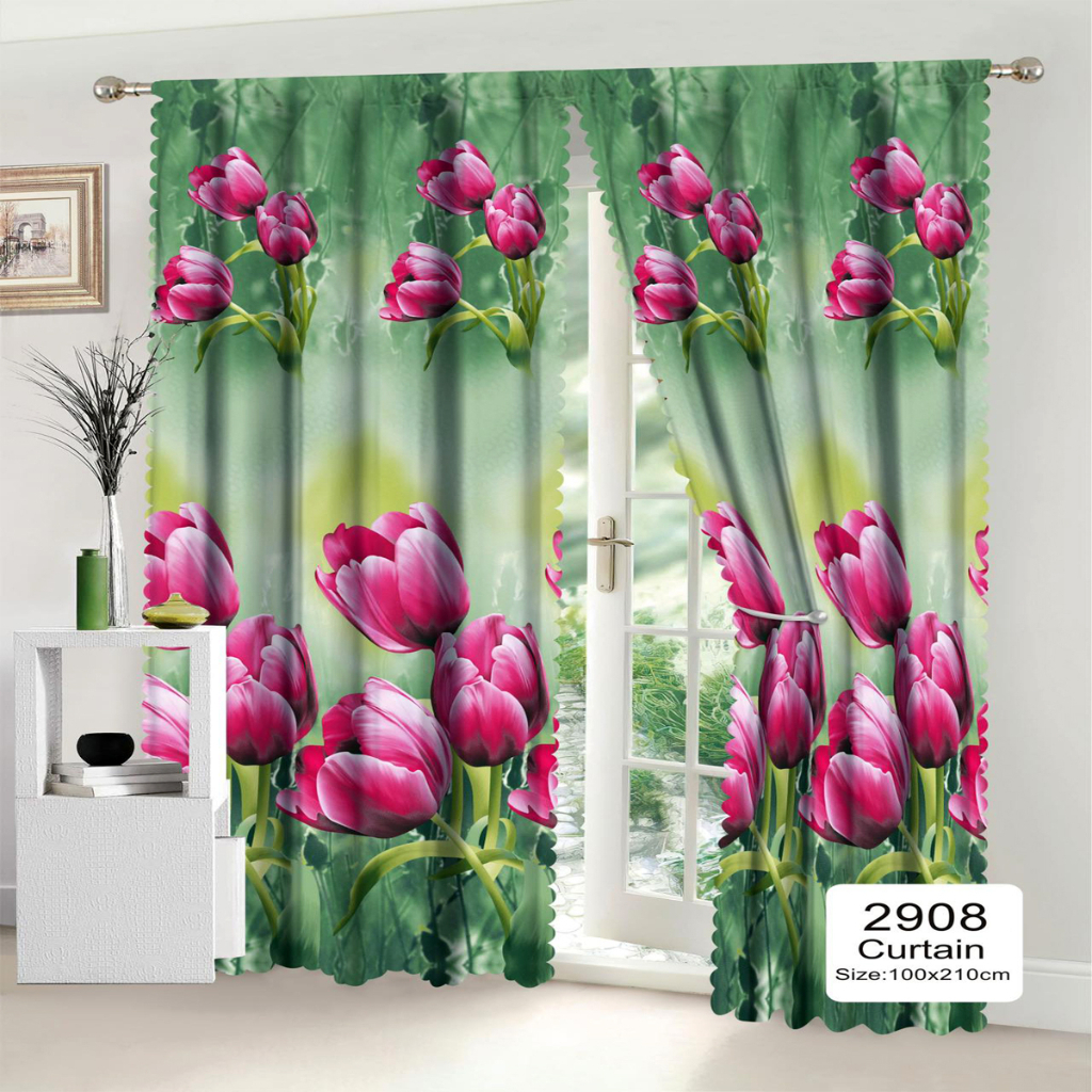 Curtain New Design 100x210CM Curtain Kurtina Door Curtain Lace Curtain ...