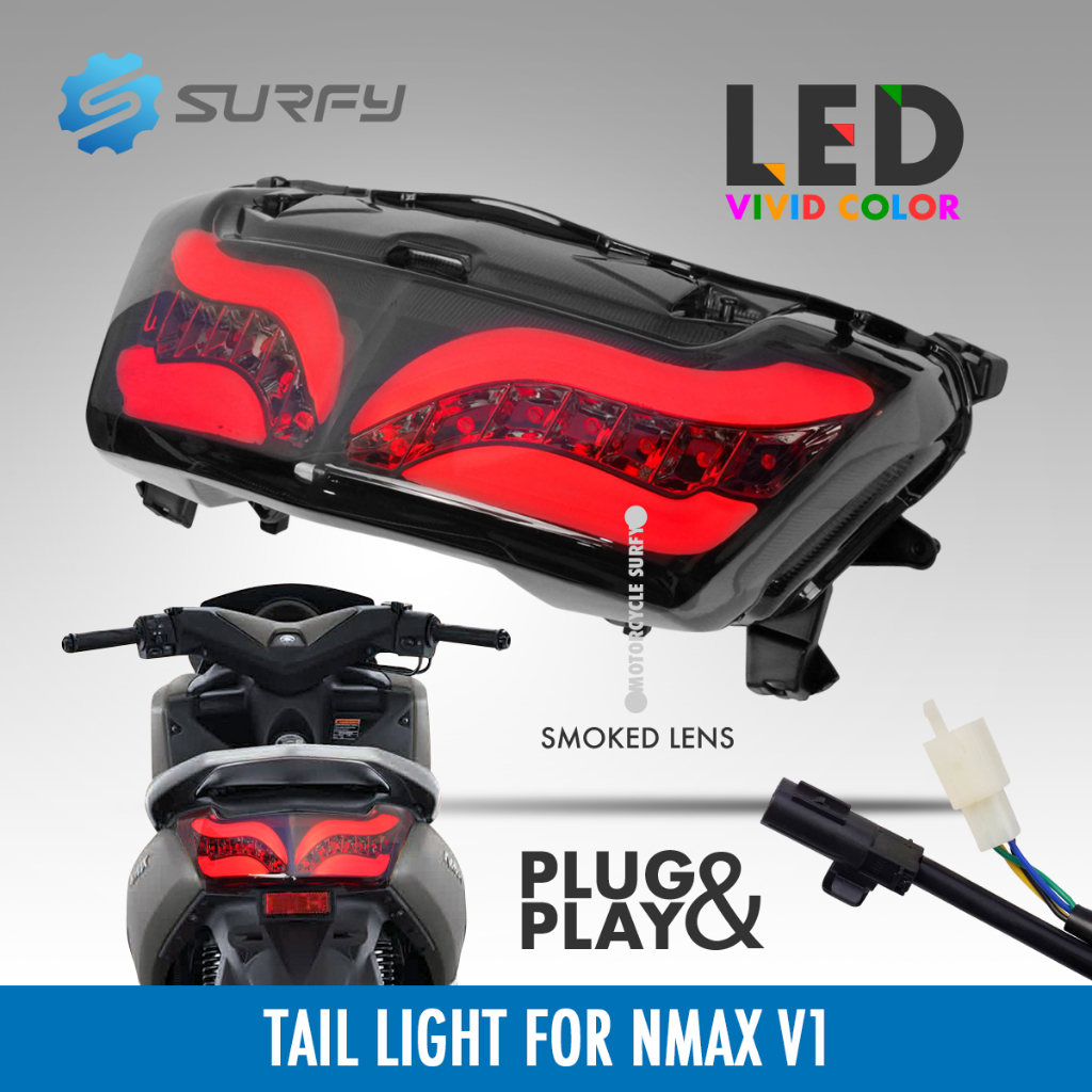 Shark Power Nmax v1 Tail Light Flower Design Flowing LED Lighting Smoke ...