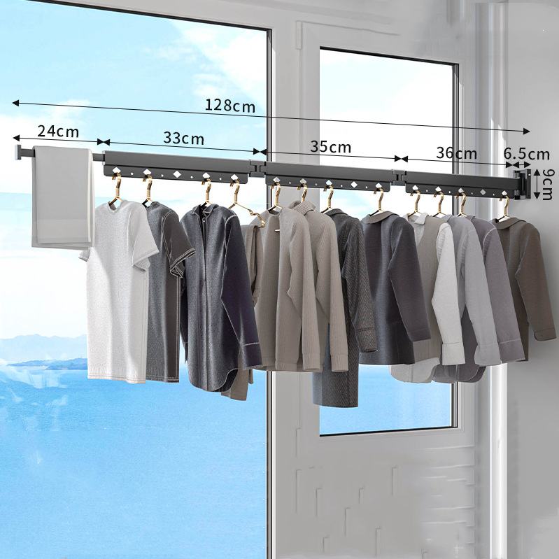 Foldable Balcony Wall-mounted Clothes Hanger Windows Clothes Drying ...