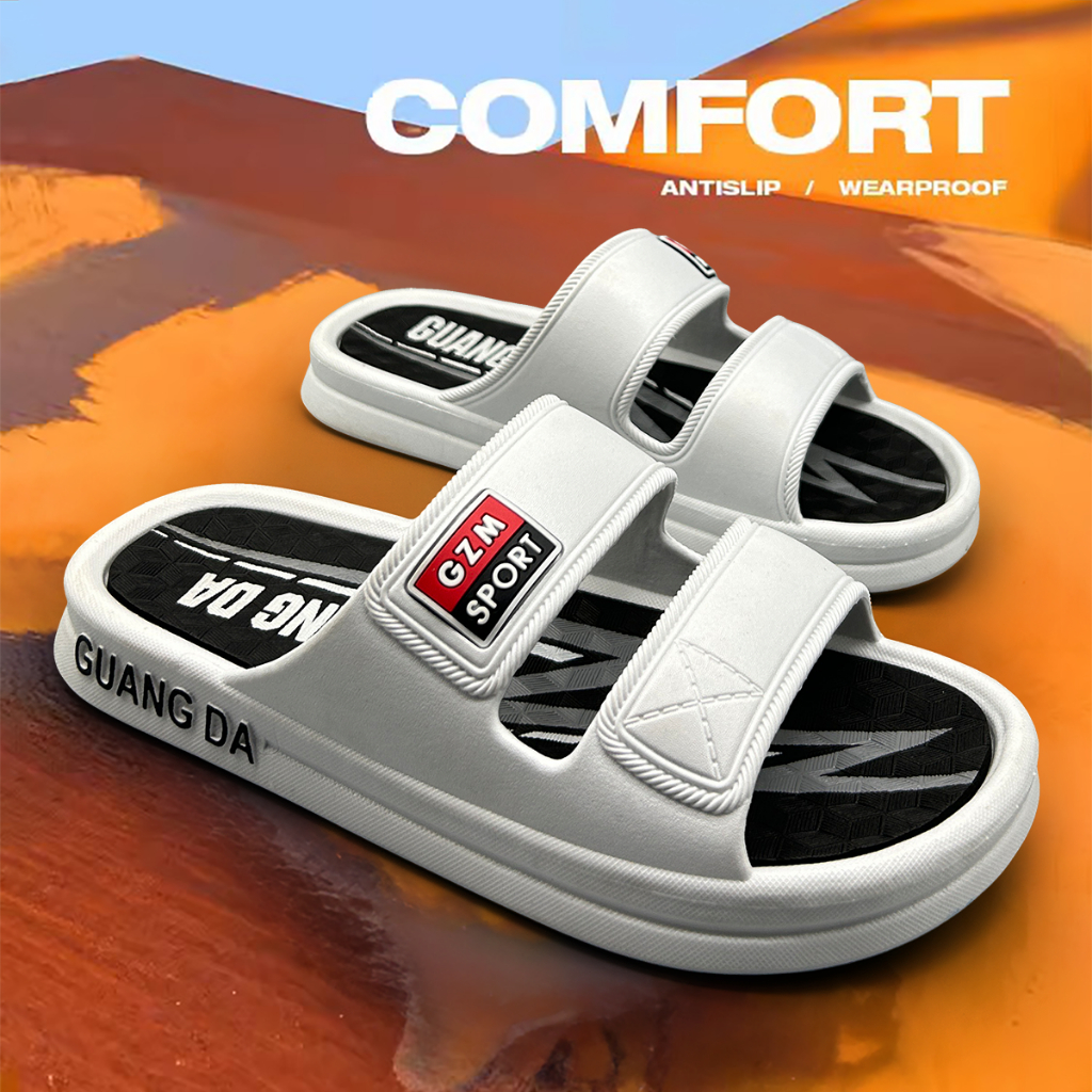 korean casual slippers for men and women original rubber two strap ...