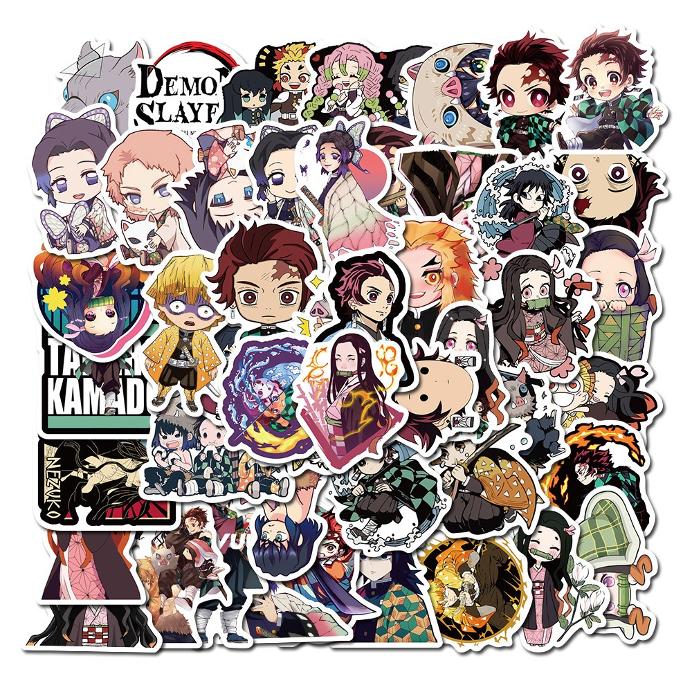 50pcs/set Anime Demon Slayer Kimetsu Sticker DIY Waterproof Skateboard ...