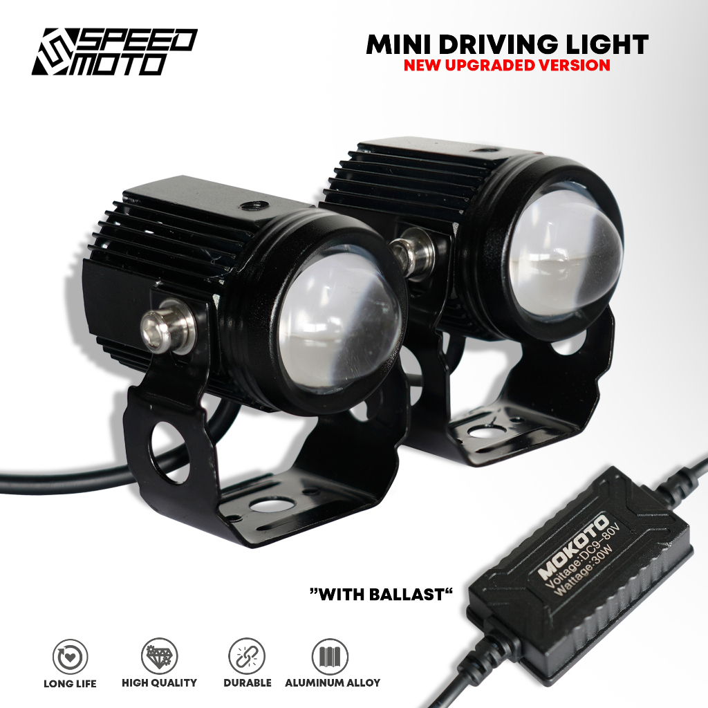 MOKOTO MINI DRIVING LIGHT V2 WHITE AND YELLOW 4WIRES HIGH-LOW BEAM 12V ...