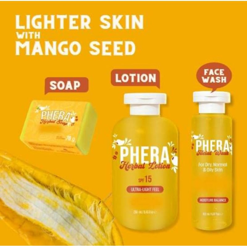 PHERA SET (3 SOAP, 1 LOTION, 1 FACE WASH) | Shopee Philippines