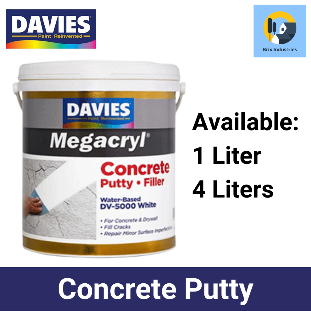 Davies Concrete Putty & Filler White Megacryl Latex 1 Liter or 4 Liters ...