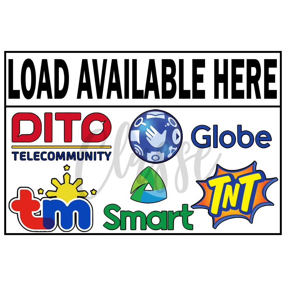 LOAD/GCASH/BILLS PAYMENT LAMINATED LOAD SIGNAGES A4 SIZE 180GSM PAPER ...