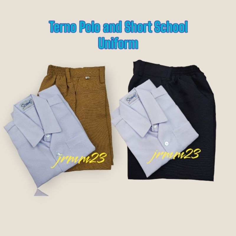 Terno Polo and Short School Uniform(Polo straight) | Shopee Philippines