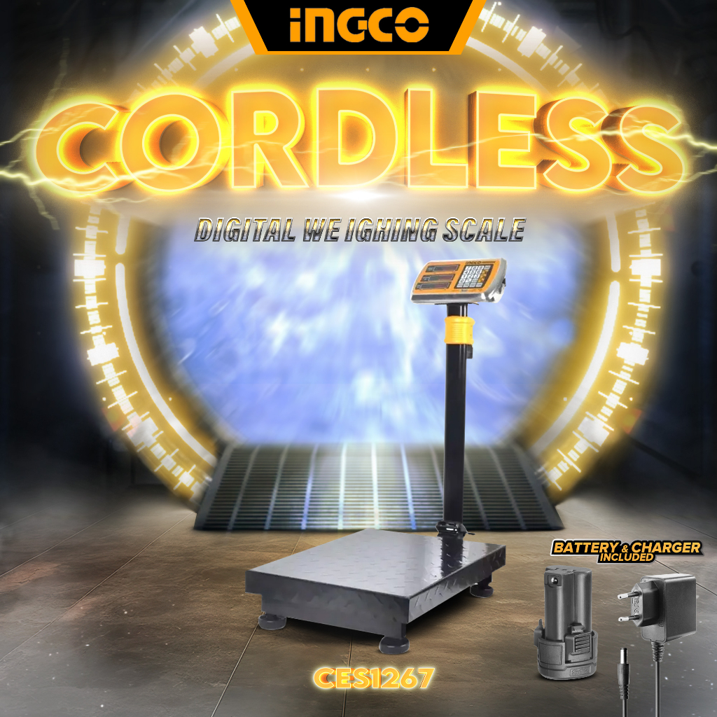 INGCO Li-Ion Cordless Battery Operated Weighing Scale 12V 100KG & 300KG ...