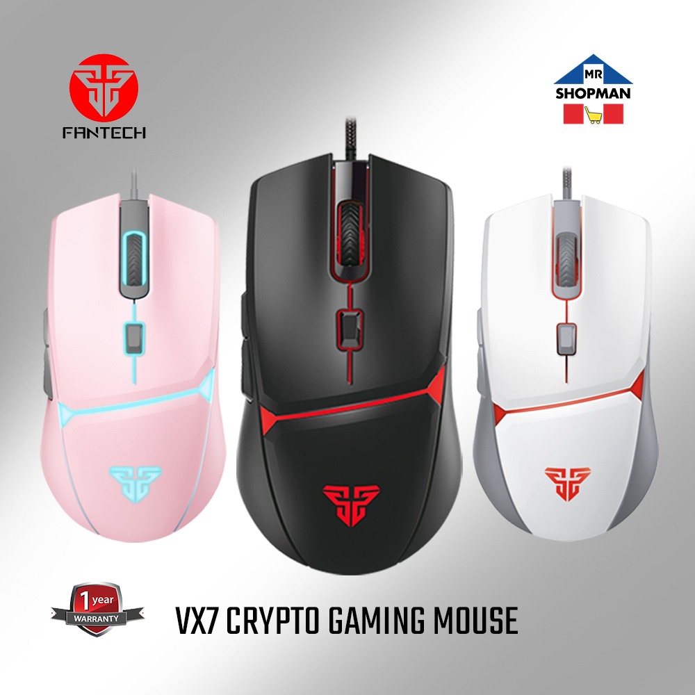 Fantech Crypto VX7 Macro Gaming Mouse Black White Pink | Shopee Philippines
