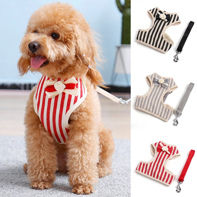 Dog Twill Fabric Harness w/ Leash(Adjustable) | Shopee Philippines