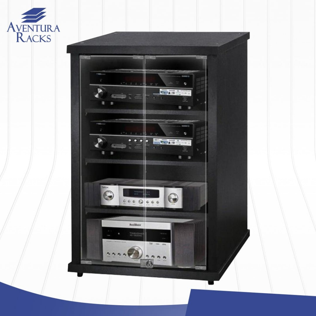 AVENTURA H6-5 AV Rack Cabinet Black Finish - Floor Standing Enclosure ...