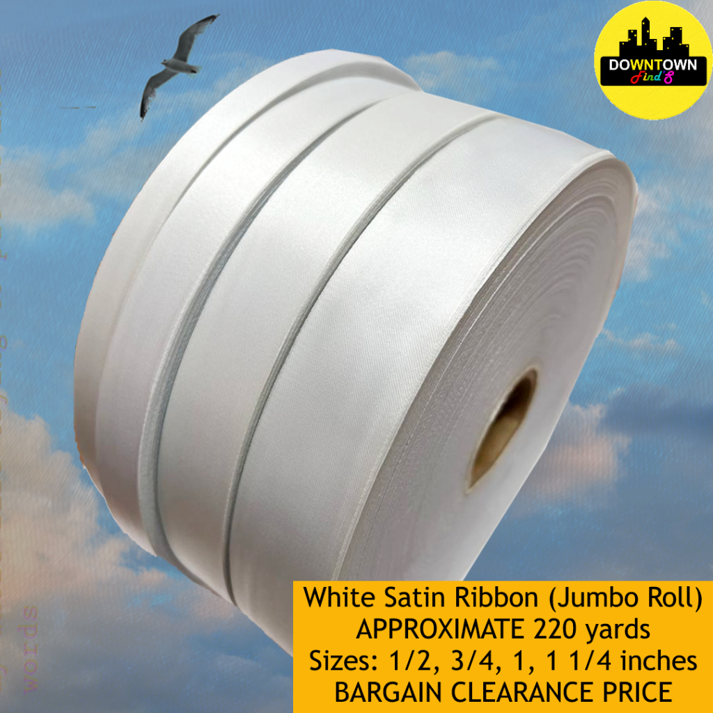 [BARGAIN] White Ribbon Jumbo Roll Satin estimated 220 yards per roll ...
