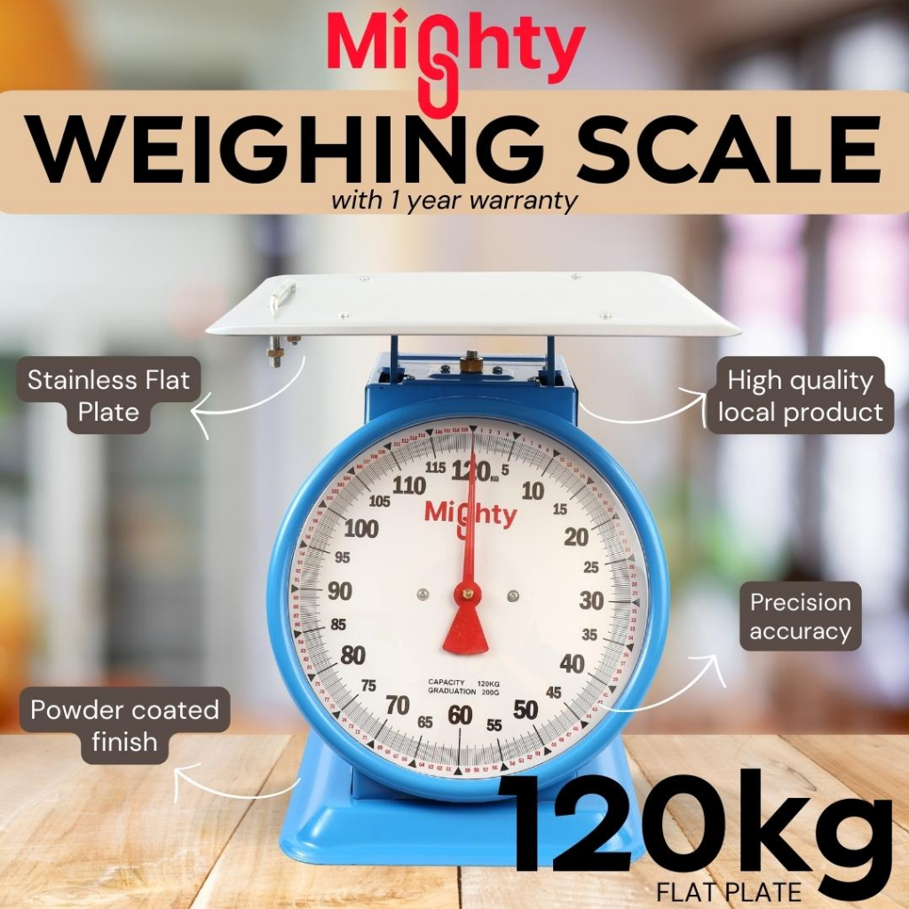 [Mighty] Weighing Scale 120 kilograms FLAT PLATE/ Timbangan 120 kilos ...