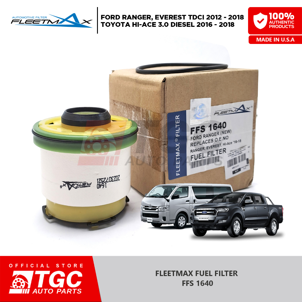 Fleetmax Fuel Filter FORD RANGER EVEREST TDCi 12 - 18 TOYOTA HI-ACE 3.0 ...