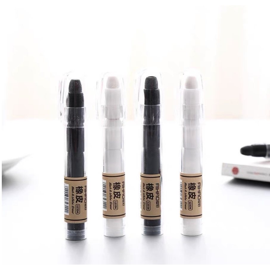 Minimalist Japan Inspired Stackable Pencil Eraser (Black/White ...