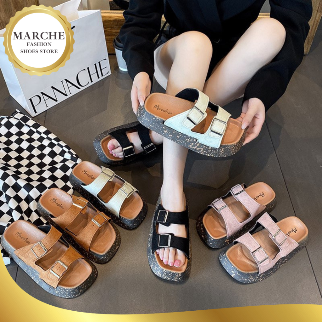 Marche New Thick-Sole Bottom Adjustable Strap Slippers For Women ...